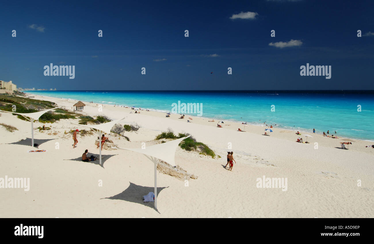 Beach south of the hotel zone Cancun Yucatan peninsular Mexico Stock ...