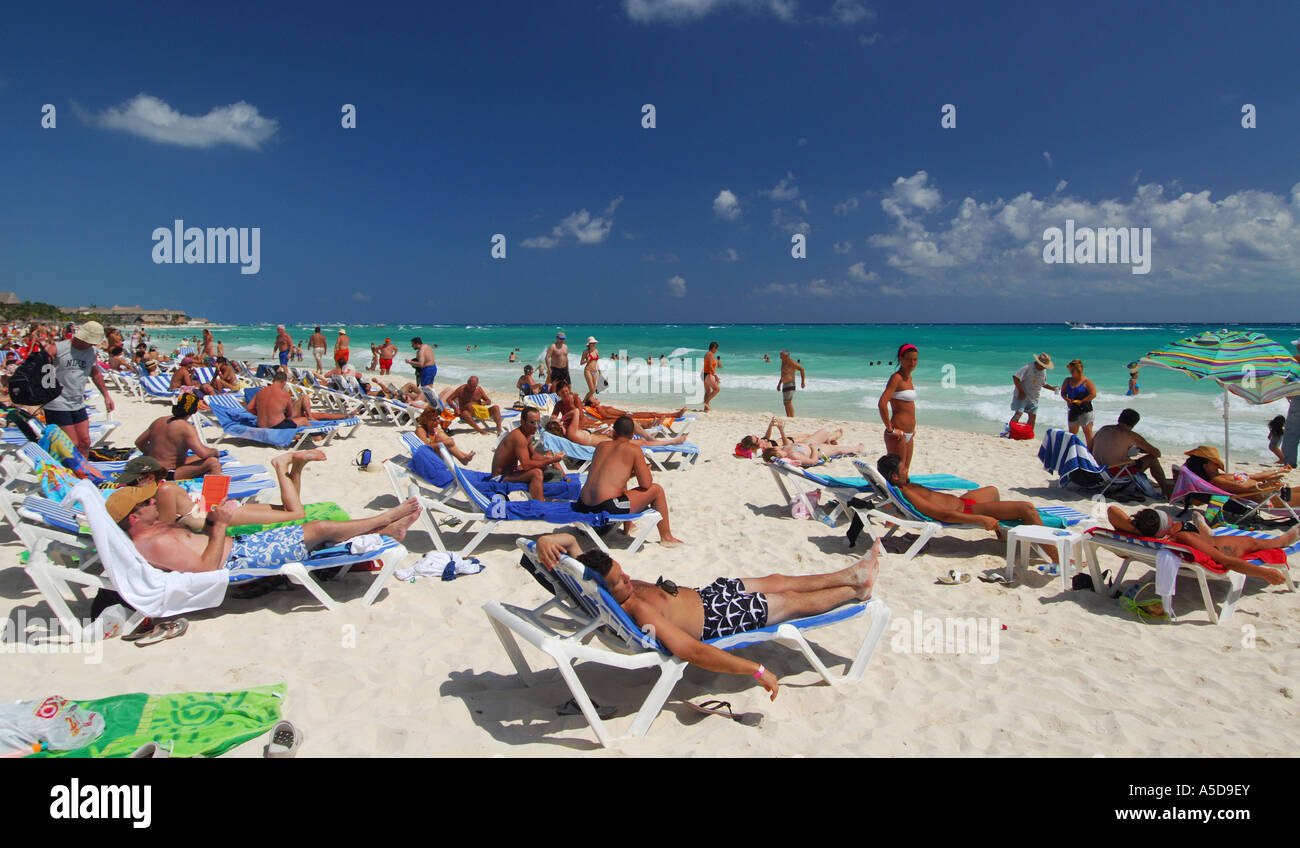Beach at Playa del Carmen Yucatan peninsular Mexico Stock Photo - Alamy