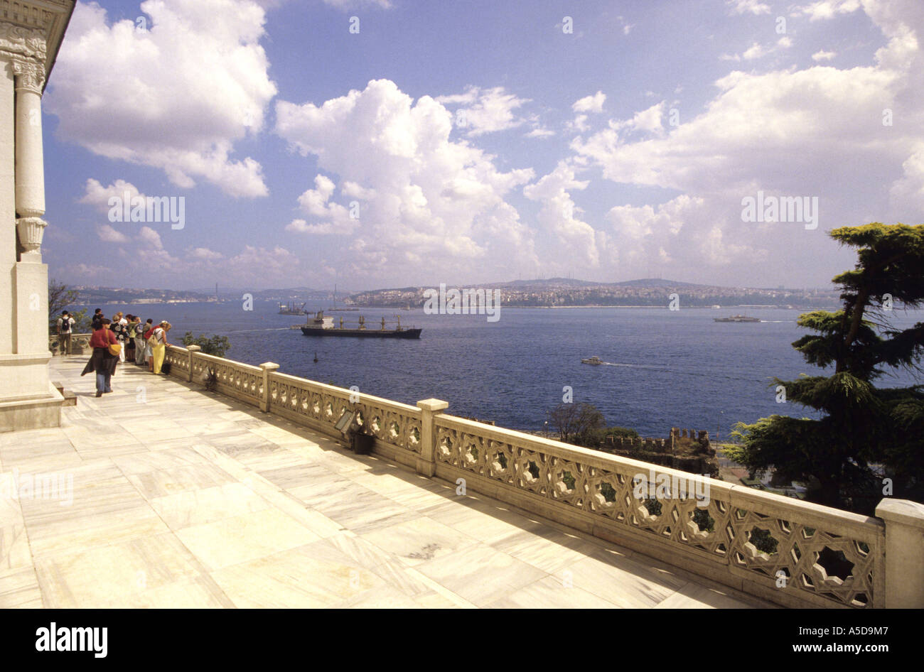 Turkey, Istanbul, view of Bosporus through Topkapi palace terrace Stock ...