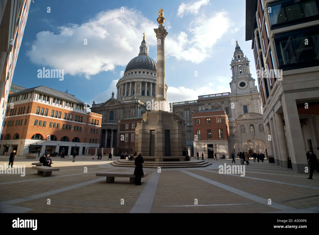 Paternoster Square right outside the London Stock Exchange with St ...