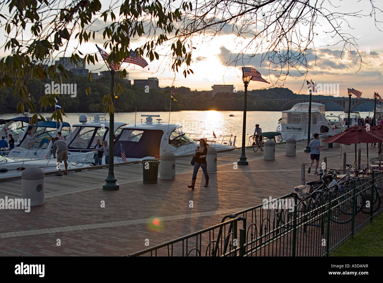 Georgetown Waterfront Park in Georgetown section of Washington DC USA ...