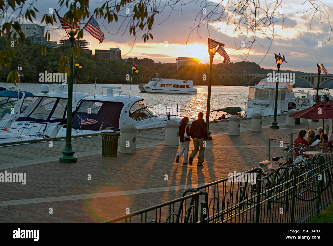 Georgetown Waterfront Park in Georgetown section of Washington DC USA ...