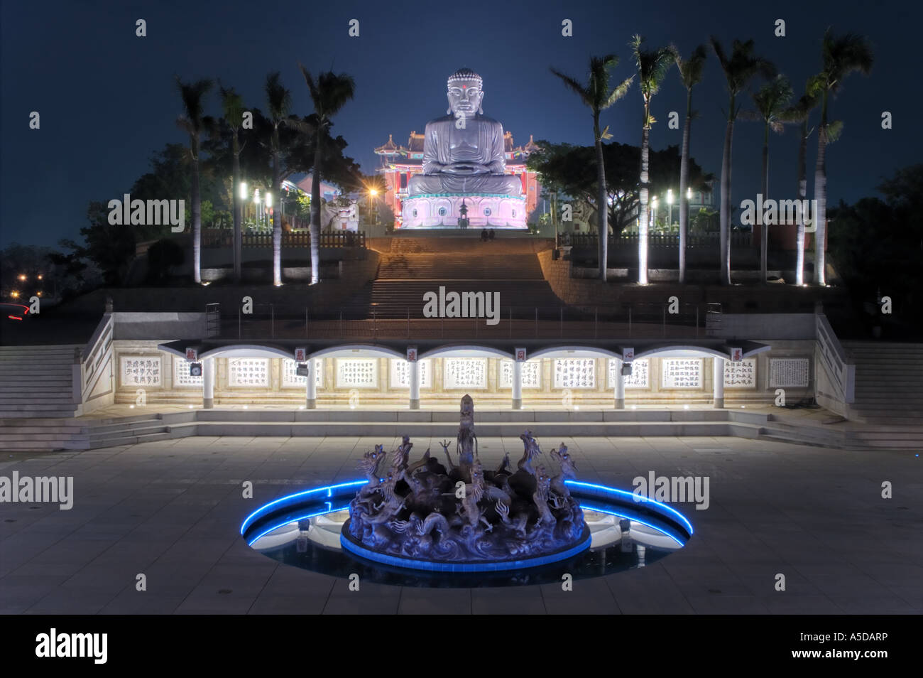 The 22-metre tall Great Buddha Statue and the Nine Dragons Pond on ...