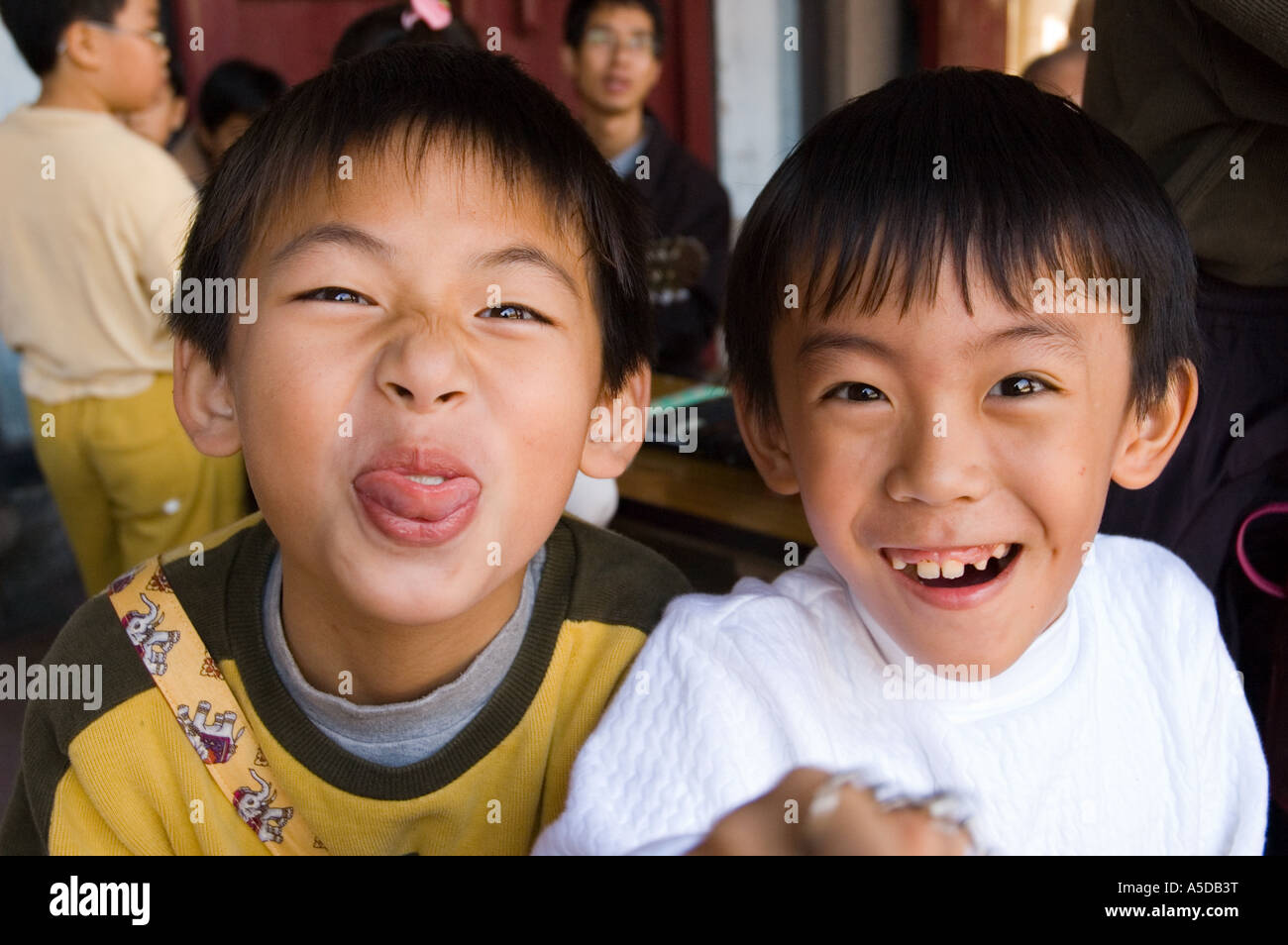 Stock photo of Taiwanese boys playing at the Confucius Temple in Taipei ...