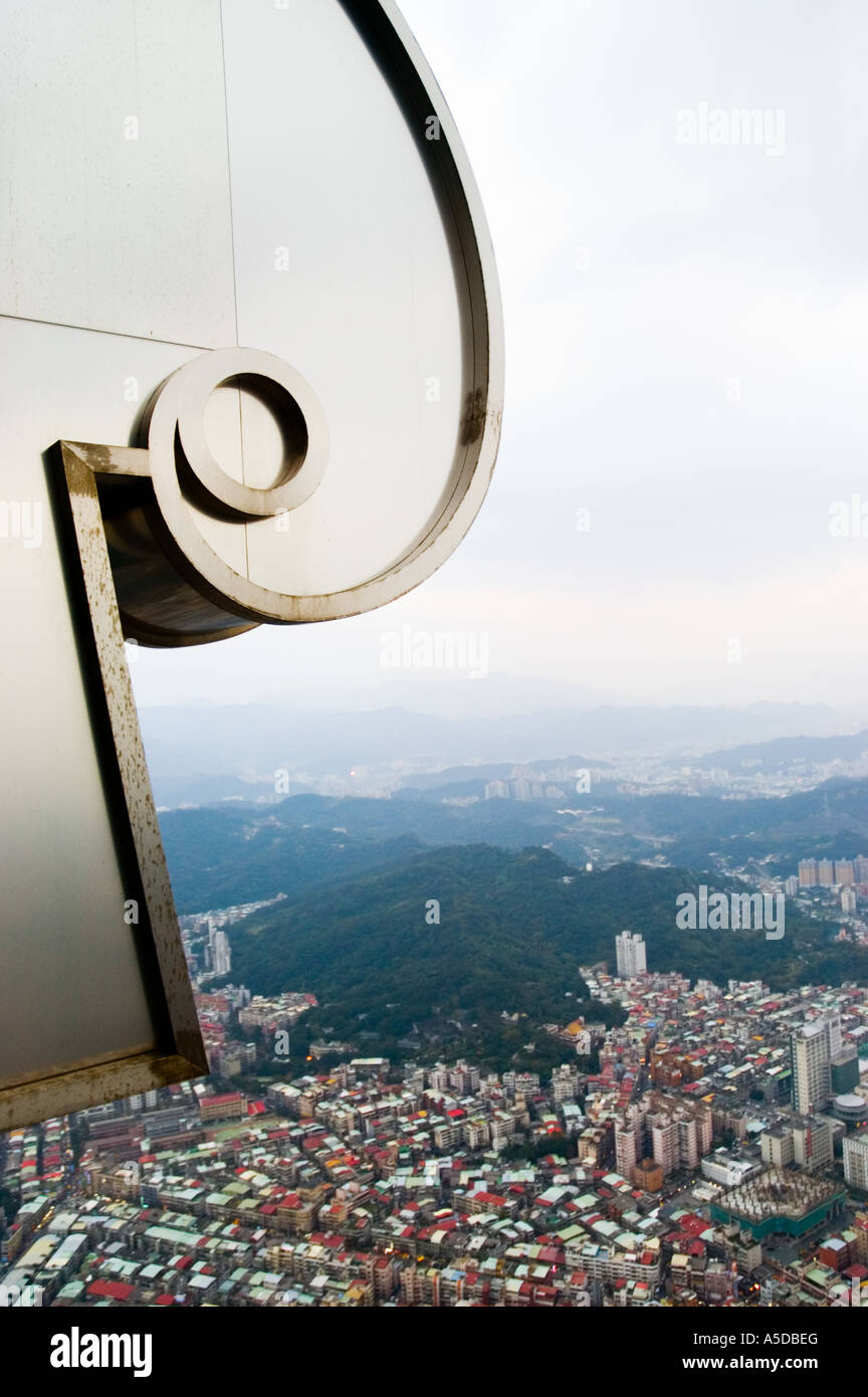 Stock photo of the Taipei skyline as viewed from the observation deck ...