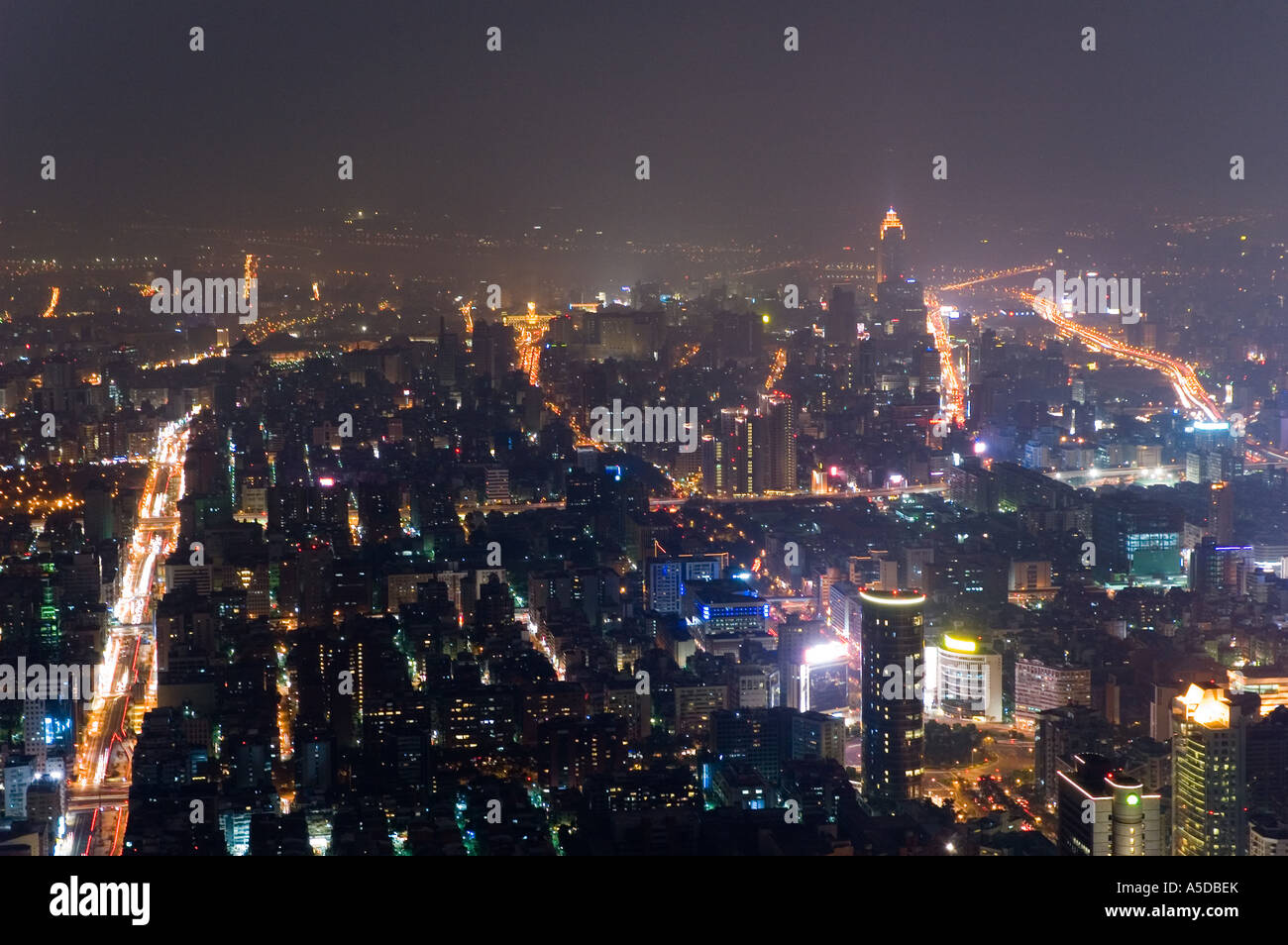 Stock photo of the Taipei skyline at night as viewed from the ...