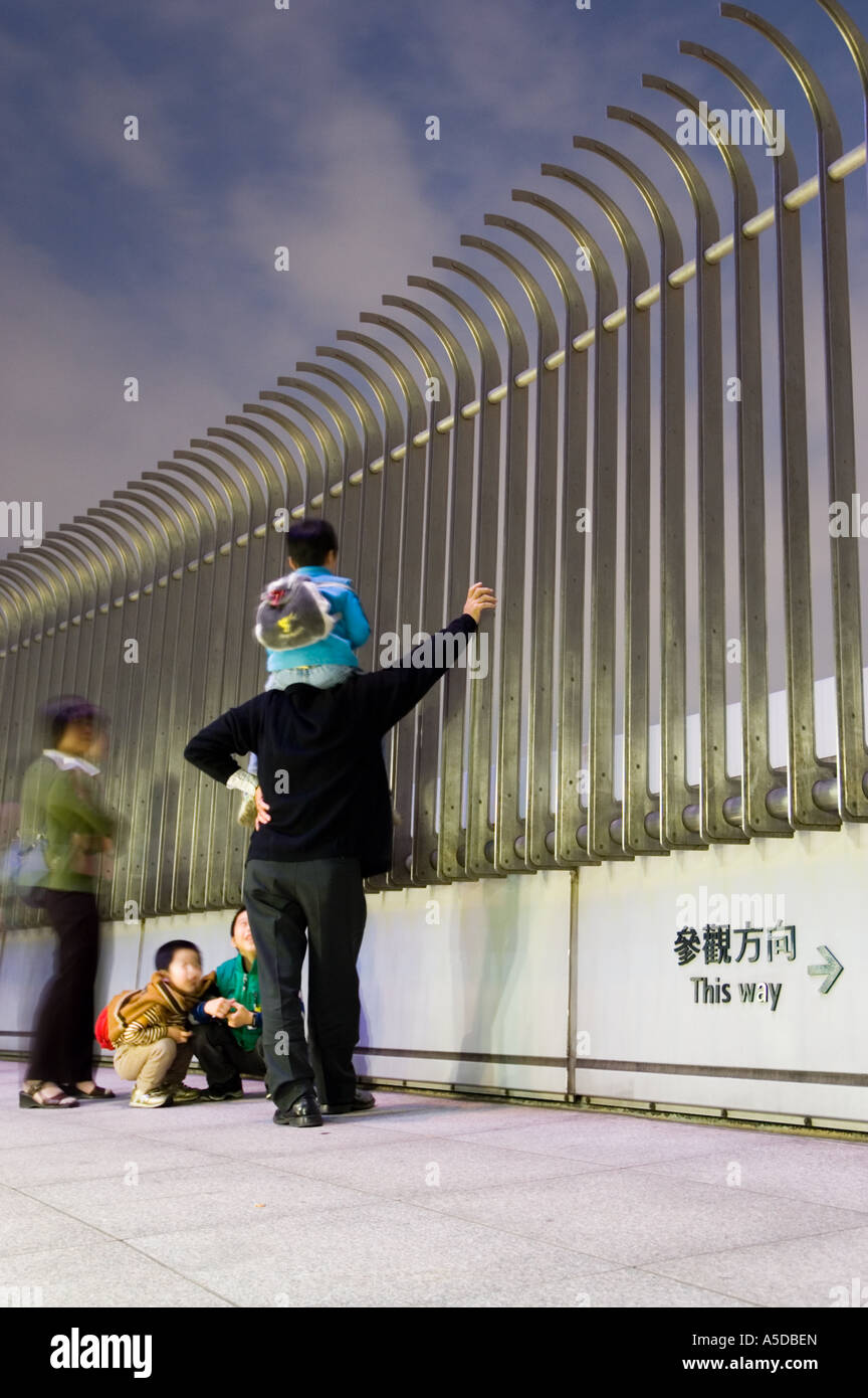 Stock photo of the exterior observatory deck on top of Taipei 101 the ...