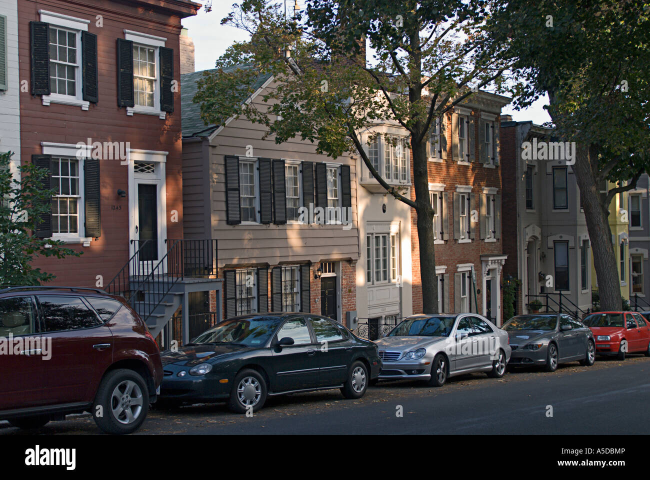 Rowhouses in Georgetown section of Washington DC USA Stock Photo - Alamy