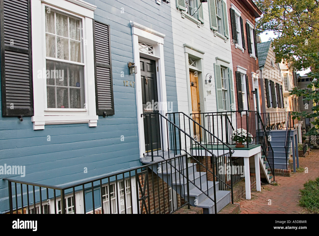 Rowhouses in Georgetown section of Washington DC USA Stock Photo - Alamy