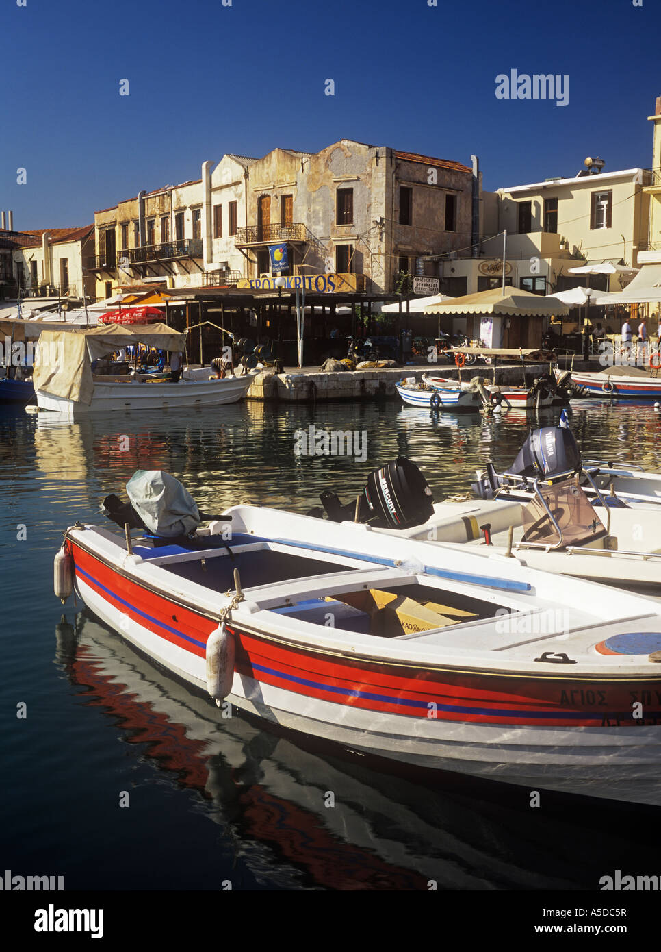 Venetian Harbour Rethymno Crete Greece Stock Photo - Alamy