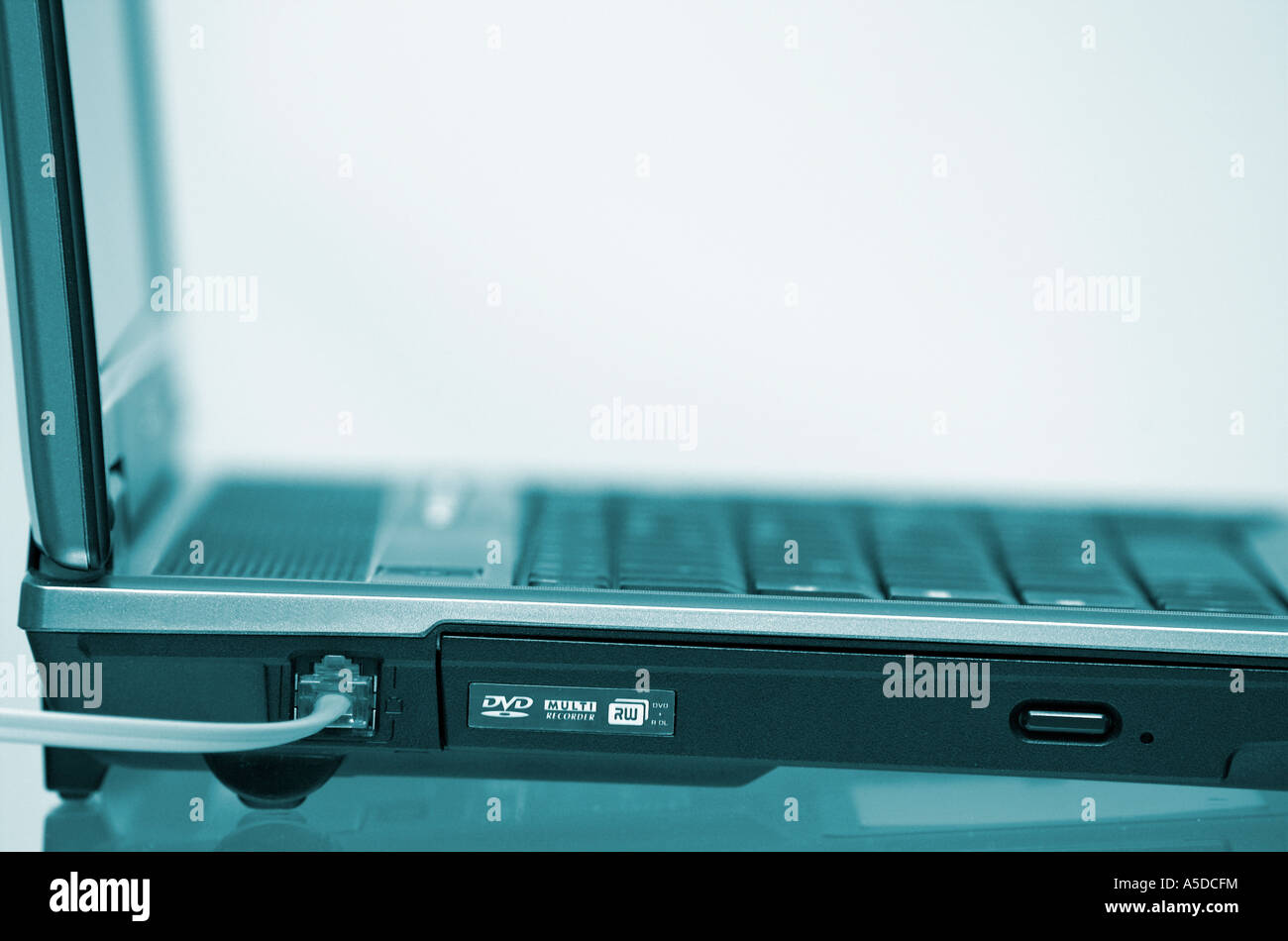 Telephone Cable Plugging into Laptop Stock Photo - Alamy