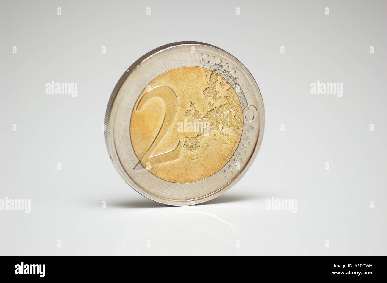 European Union Currency Two Euro Coin Stock Photo - Alamy