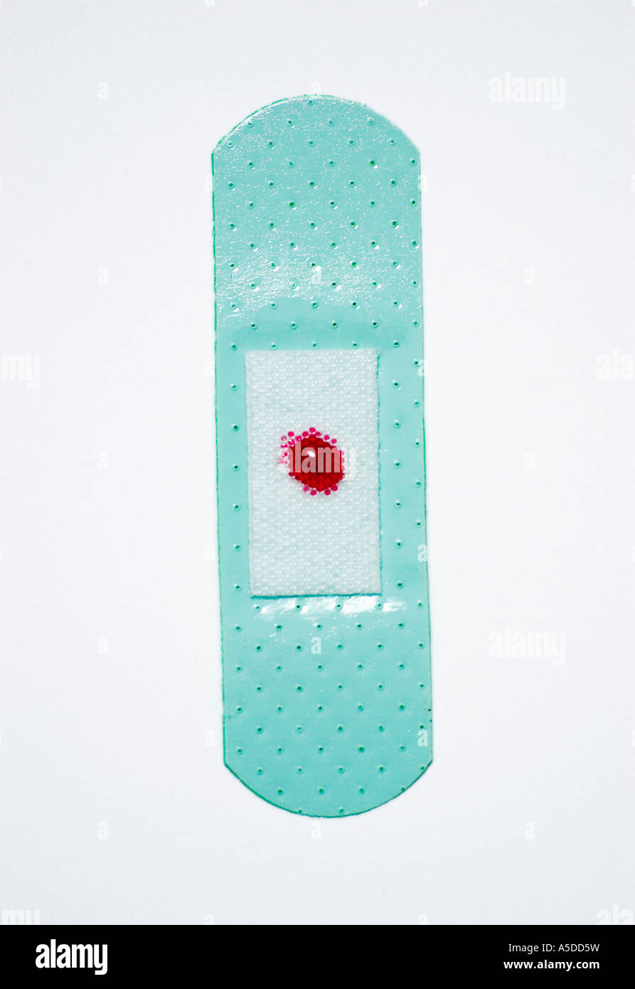 Blood drop on adhesive plaster close up Stock Photo - Alamy