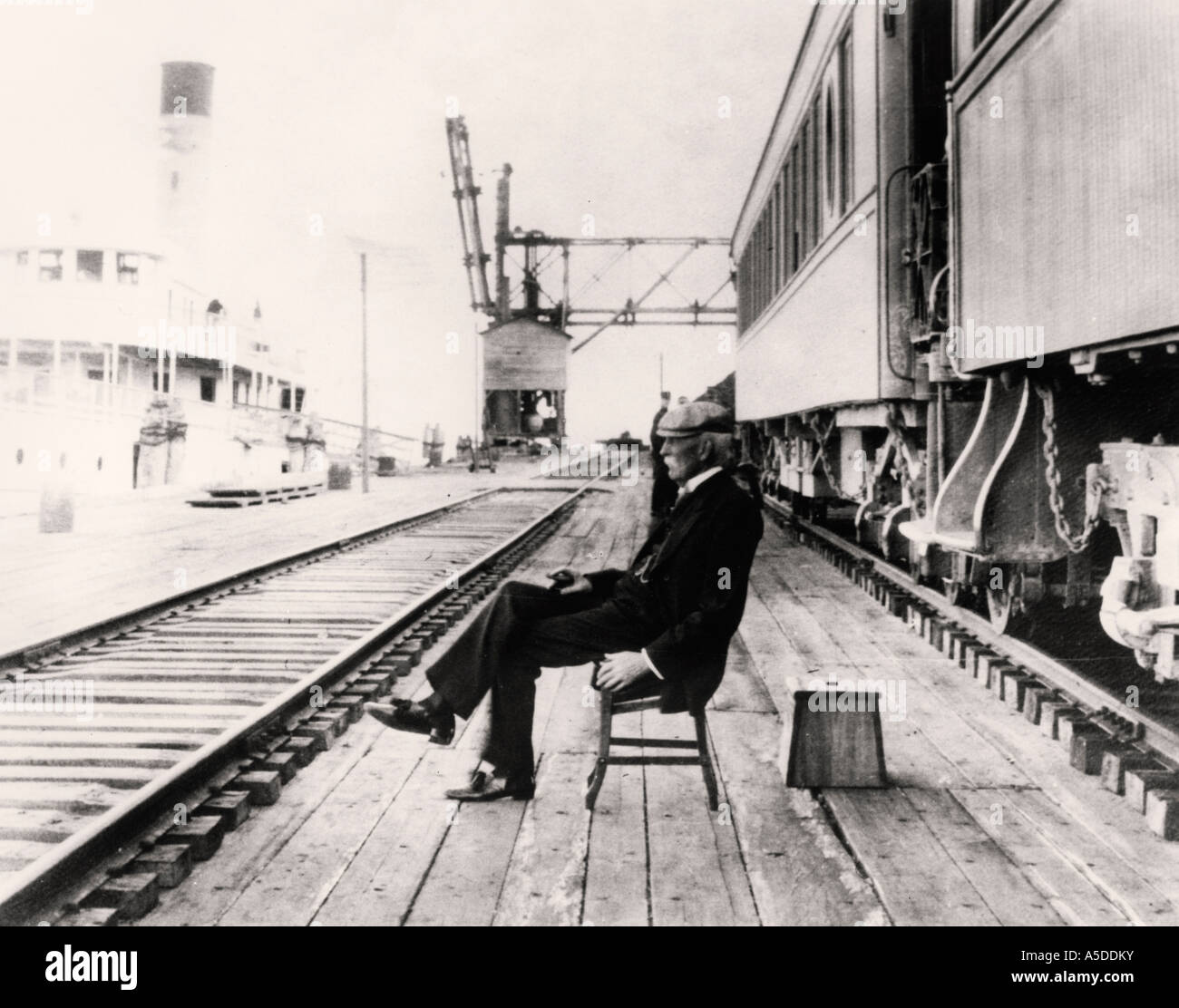 Historic photograph of Henry Flagler during construction of the Key ...