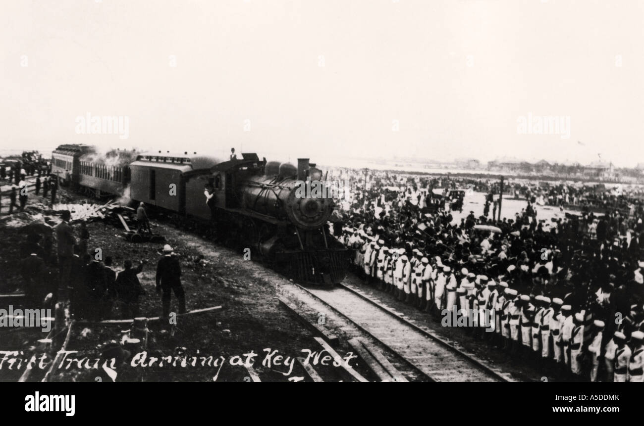 First train arriving at Key West Florida Stock Photo - Alamy