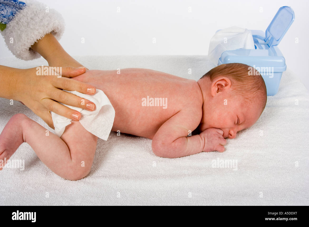 woman s hands cleaning baby s skin Stock Photo - Alamy