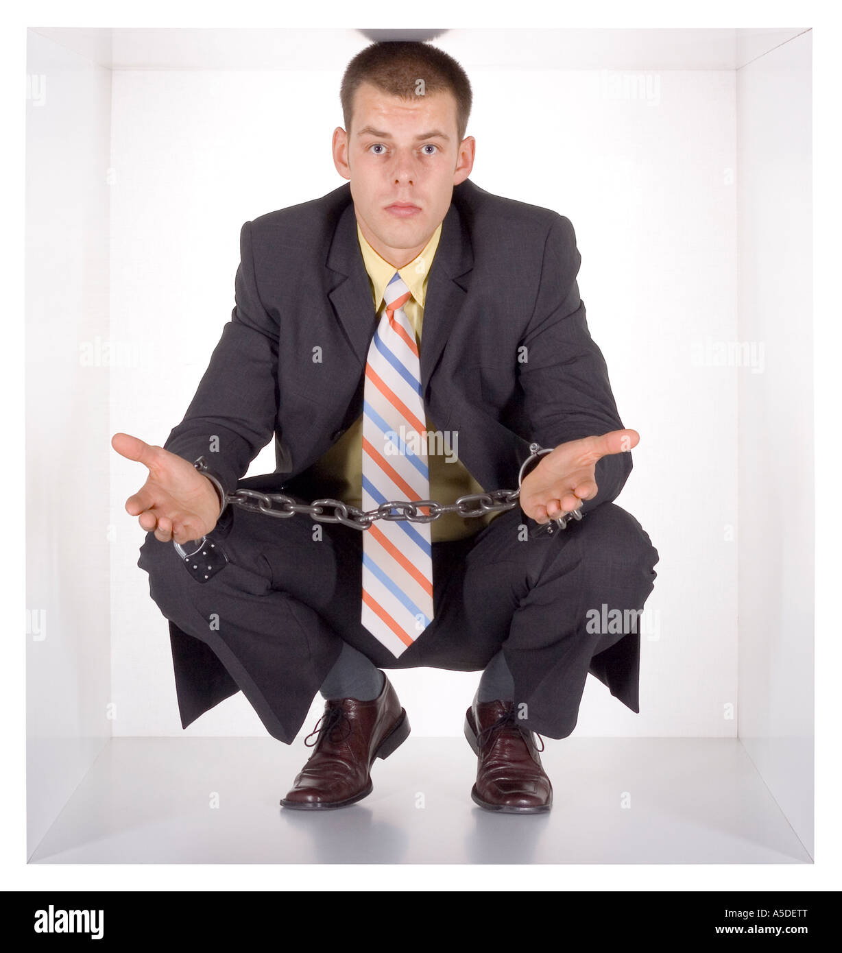 Man chained office hi-res stock photography and images - Alamy