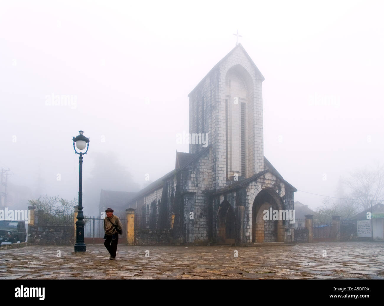 A French Church shrouded in fog in Sapa Vietnam Stock Photo - Alamy