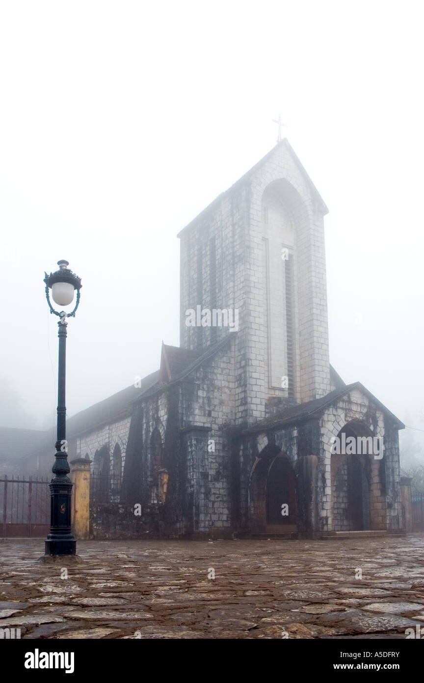 A French Church shrouded in fog in Sapa Vietnam Stock Photo - Alamy