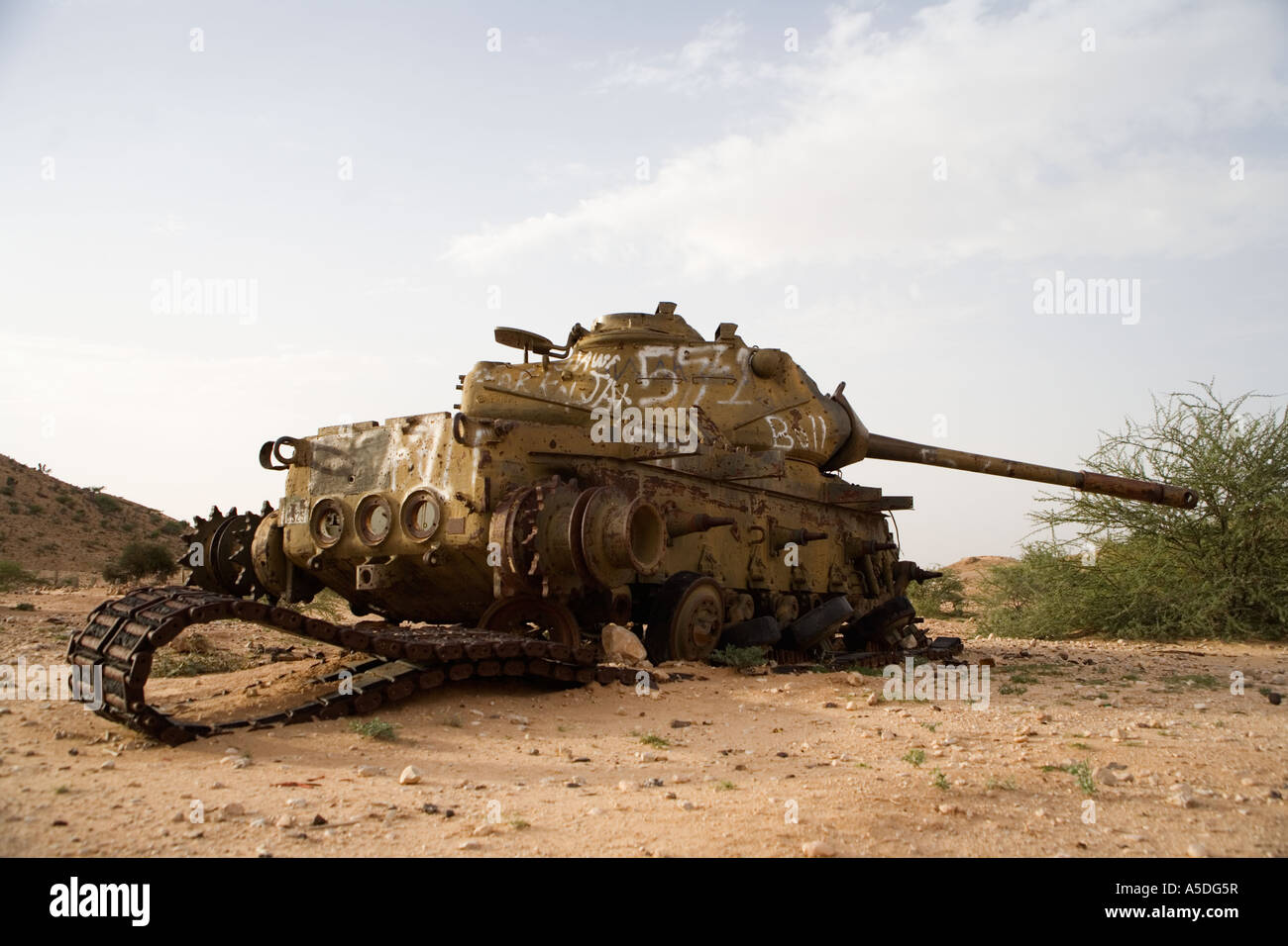 Somali tank abandoned in the desert since the 1990's war for the ...