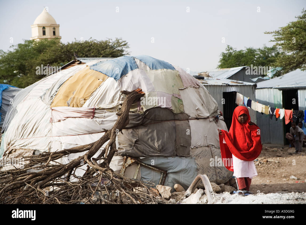 Somali girl in an Internally Displaced (IDP's) camp in Hargeisa, the ...