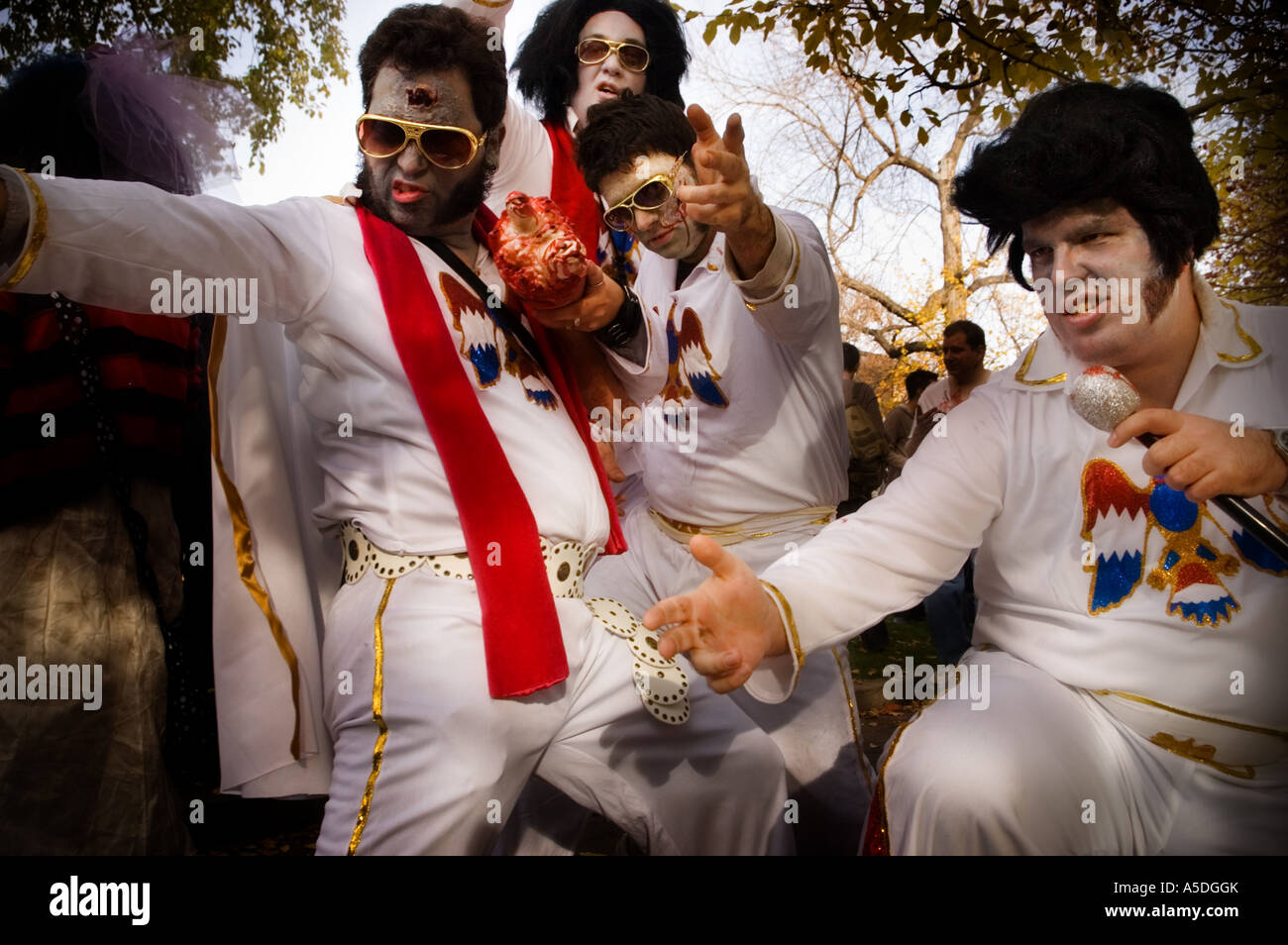 Stock photo of Elvis Presley zombies at the 2006 Calgary Zombie Walk ...