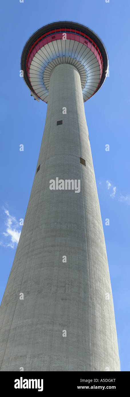 Vertical panoramic stock photo of the Calgary Tower in Calgary Alberta ...
