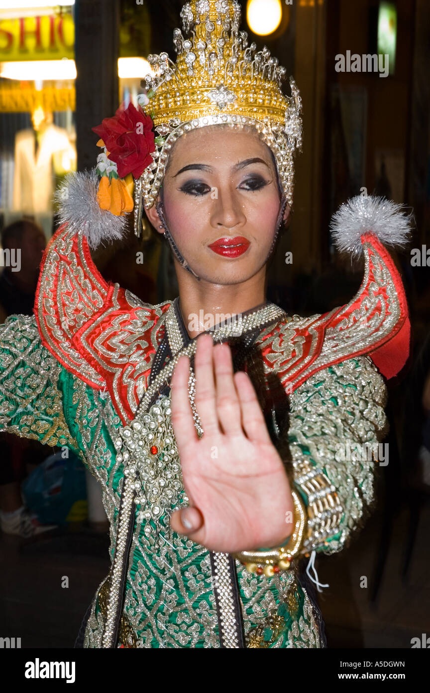 Stock photo of a Thai dancer performing a Khon dance on Khao San Road ...