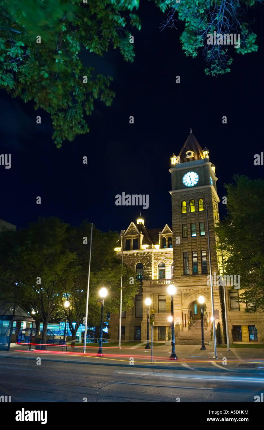 Stock photo of Old City Hall at night in Calgary Alberta Canada Stock ...