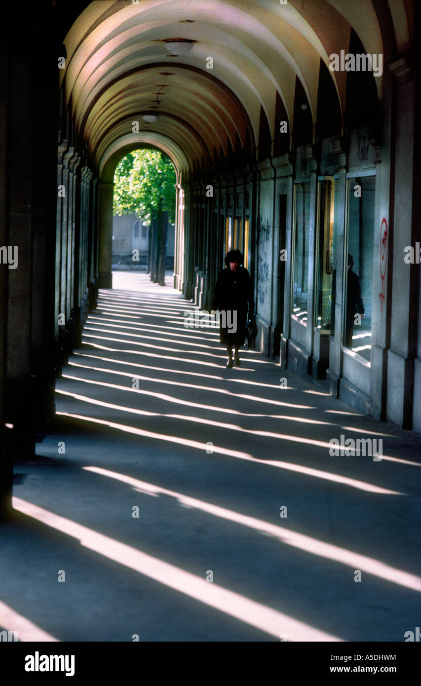 Old 16th Century arcade in the shopping district of the old city of ...