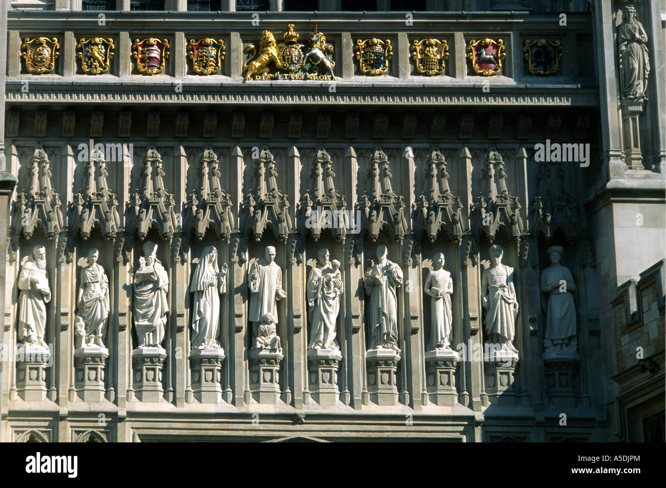 London England Westminster Abbey Modern Day Saints Statues Over Front ...
