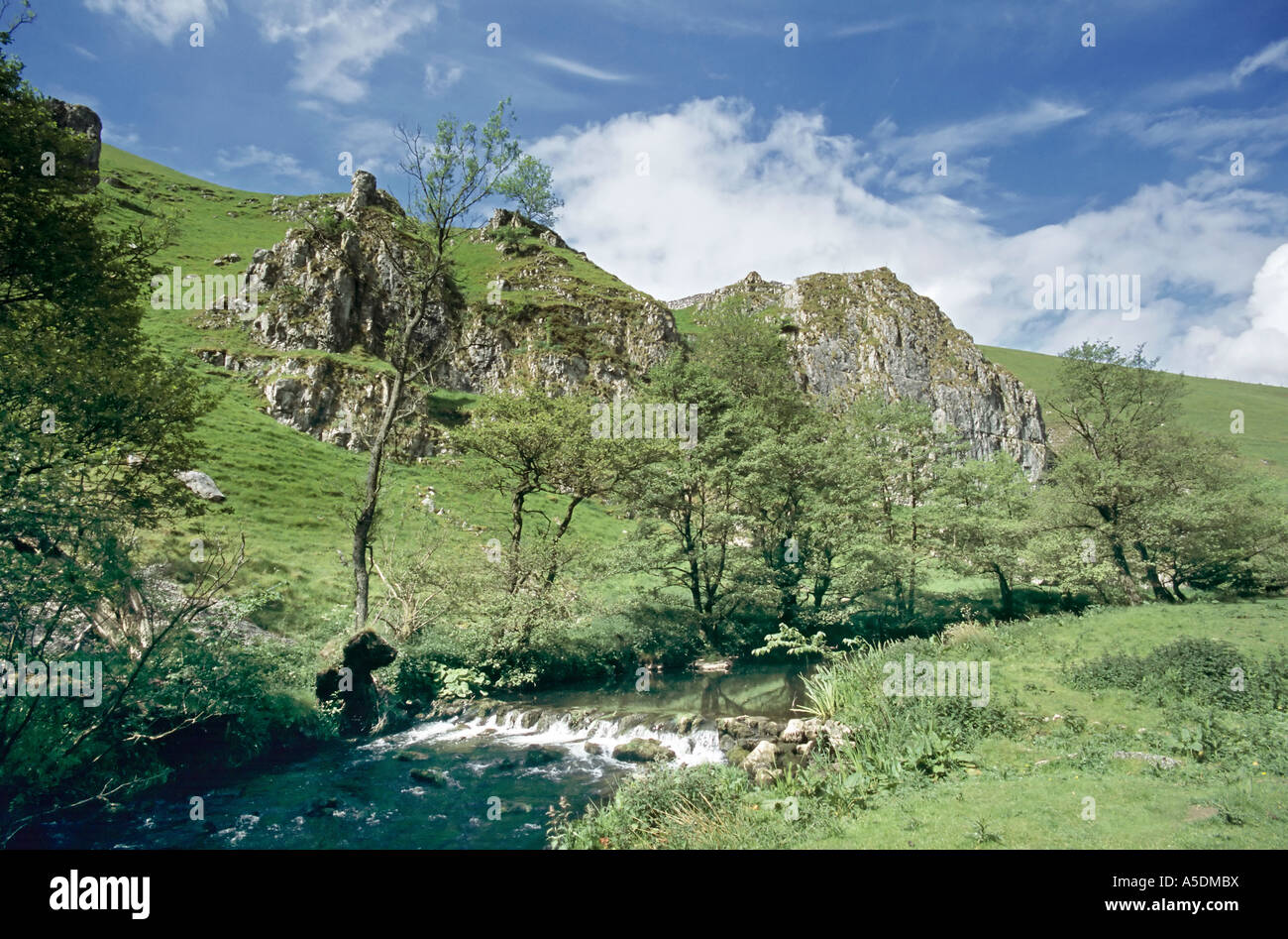 Dovedale and River Dove, Peak District England UK Stock Photo - Alamy
