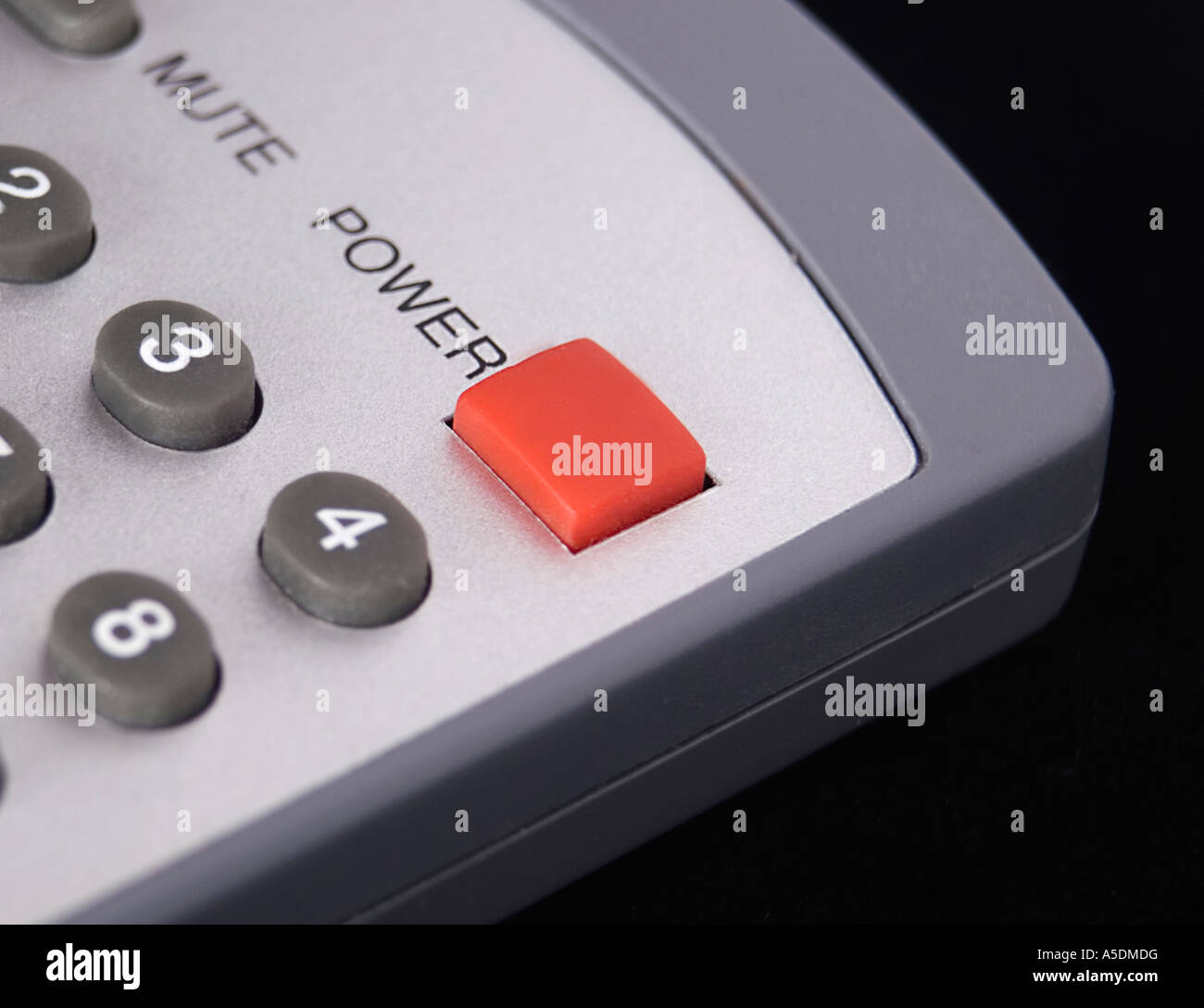 Standby button on remote control Stock Photo - Alamy
