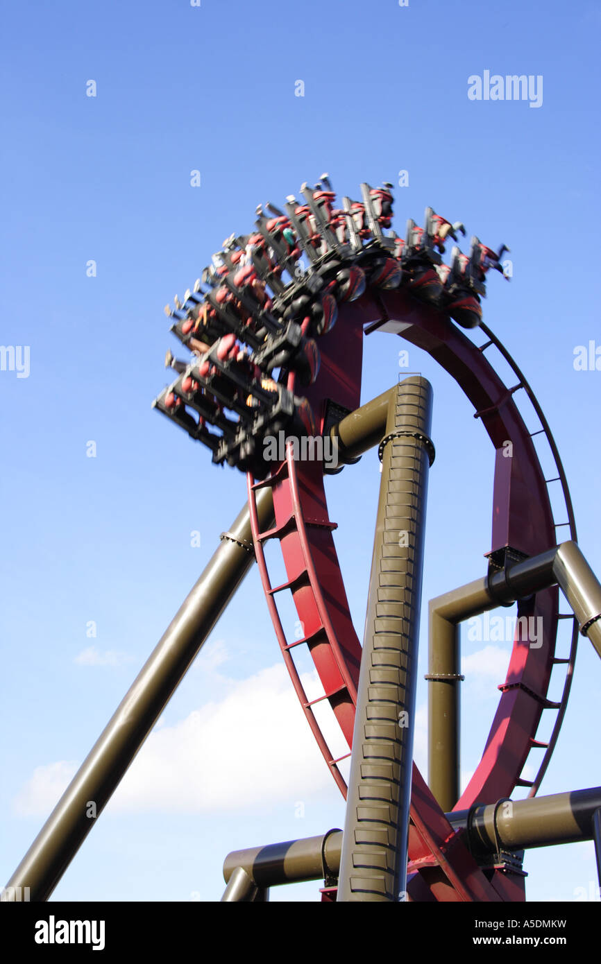 Nemesis Inferno rollercoaster ride, Thorpe Park, England Stock Photo ...