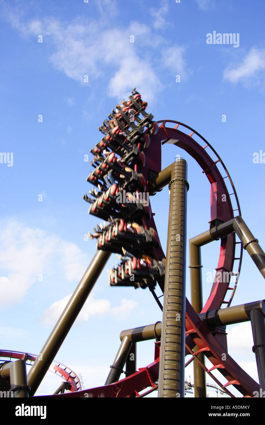Nemesis Inferno rollercoaster ride, Thorpe Park, England Stock Photo ...