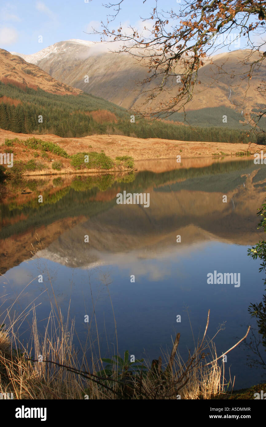 Scottish Loch and Mountains in Glen Etive Stock Photo - Alamy
