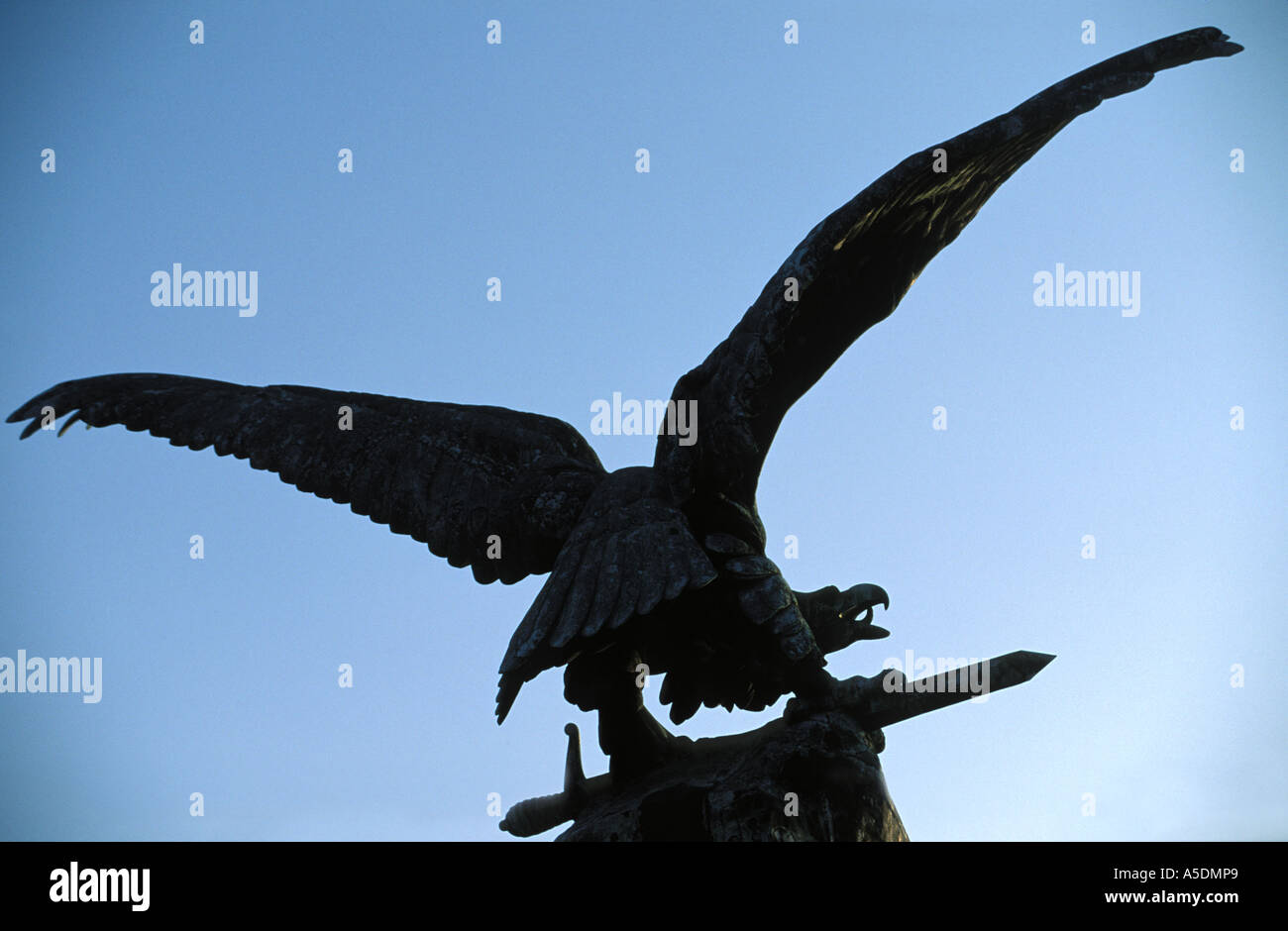 Budapest bronze sculpture of the mythical turul bird guarding the Royal ...
