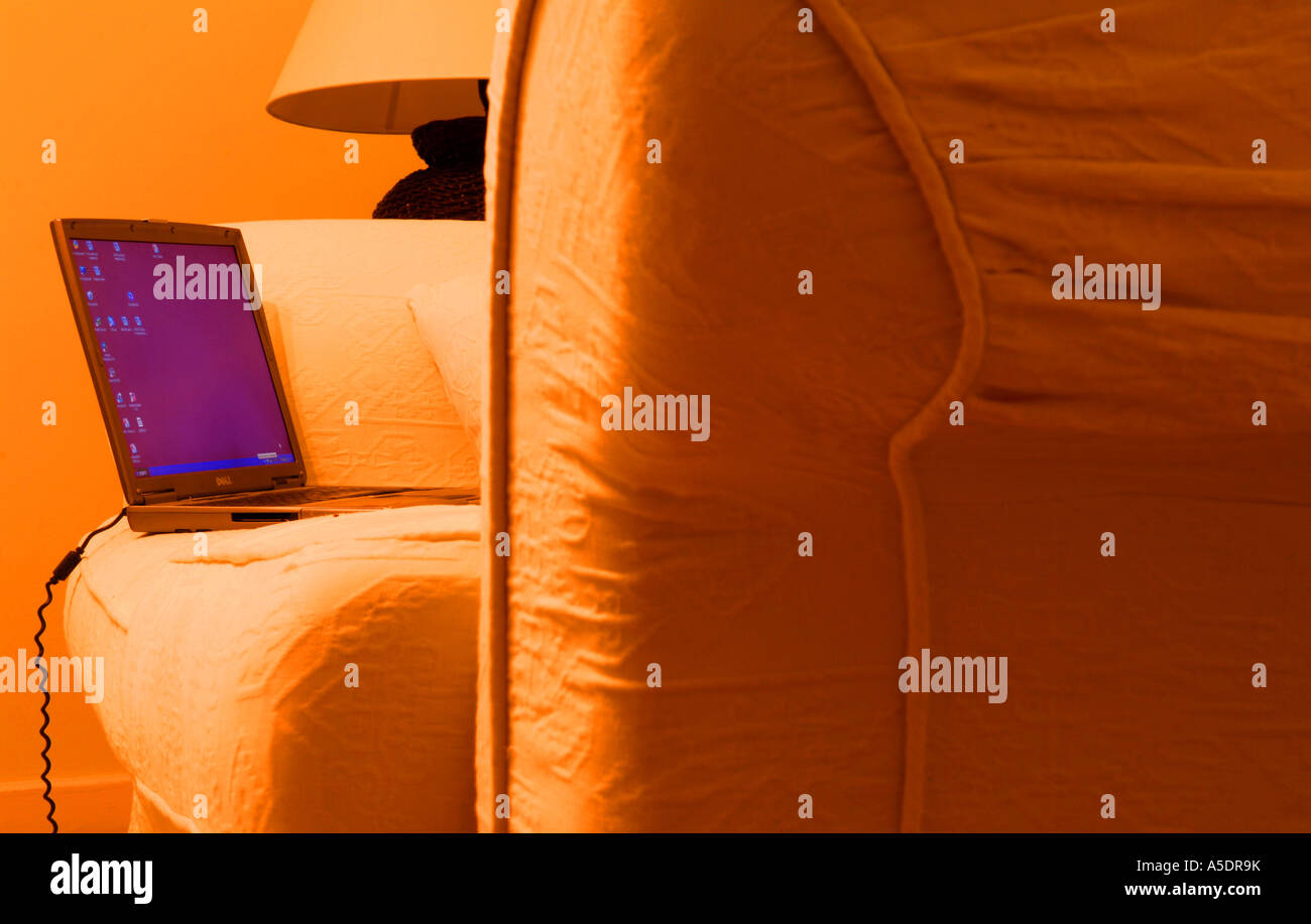 laptop pc computing sofa setee couch home lounge working from home at ...