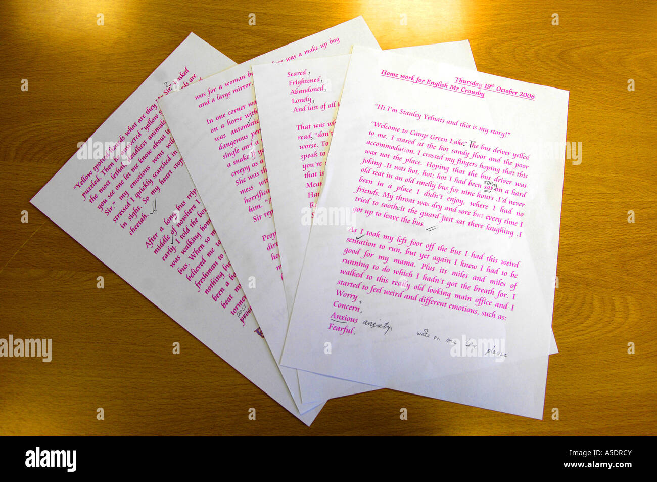 written work keystage three year eight english literacy best book study ...