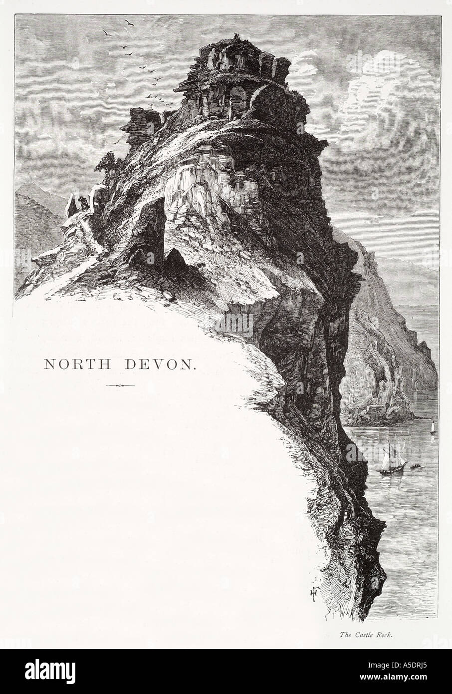 castle rock north devon Valley Bristol Channel coast coastal cliff path ...