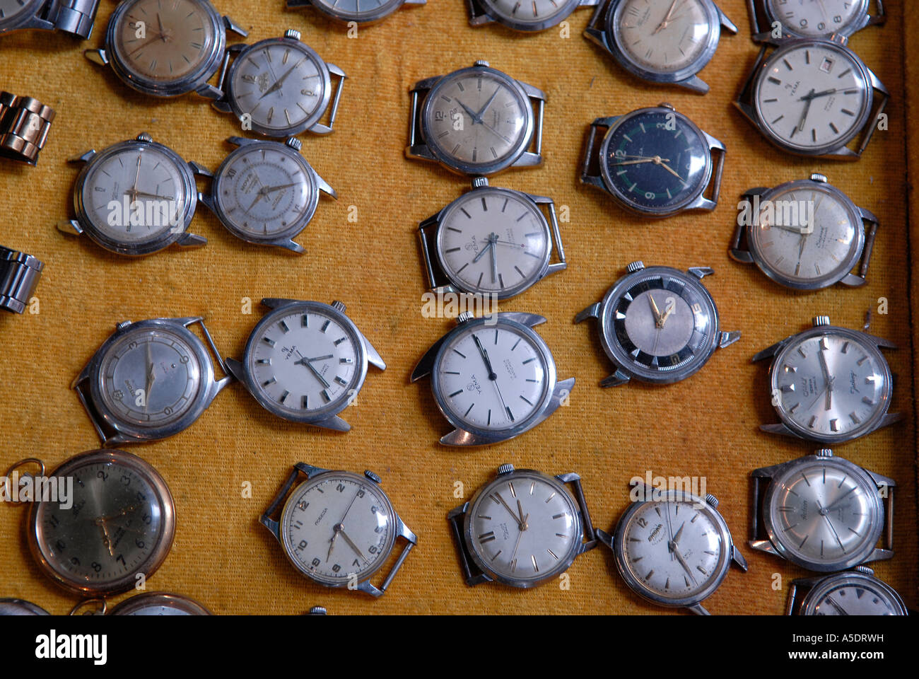 Collection of old wristwatches Stock Photo - Alamy