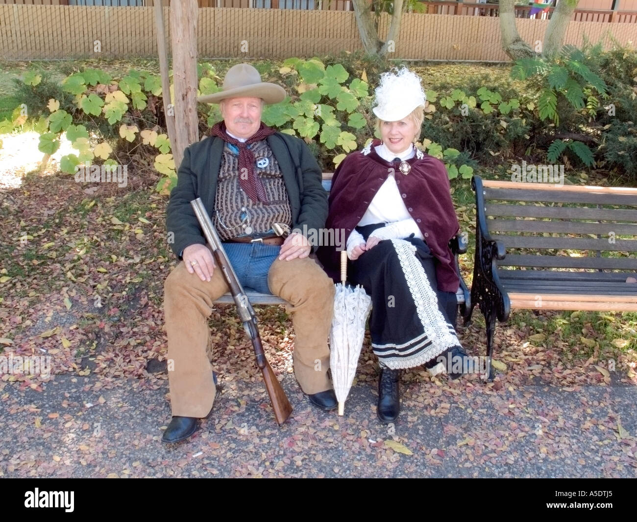 Actors/performers dressed in period costumes from the California Gold ...