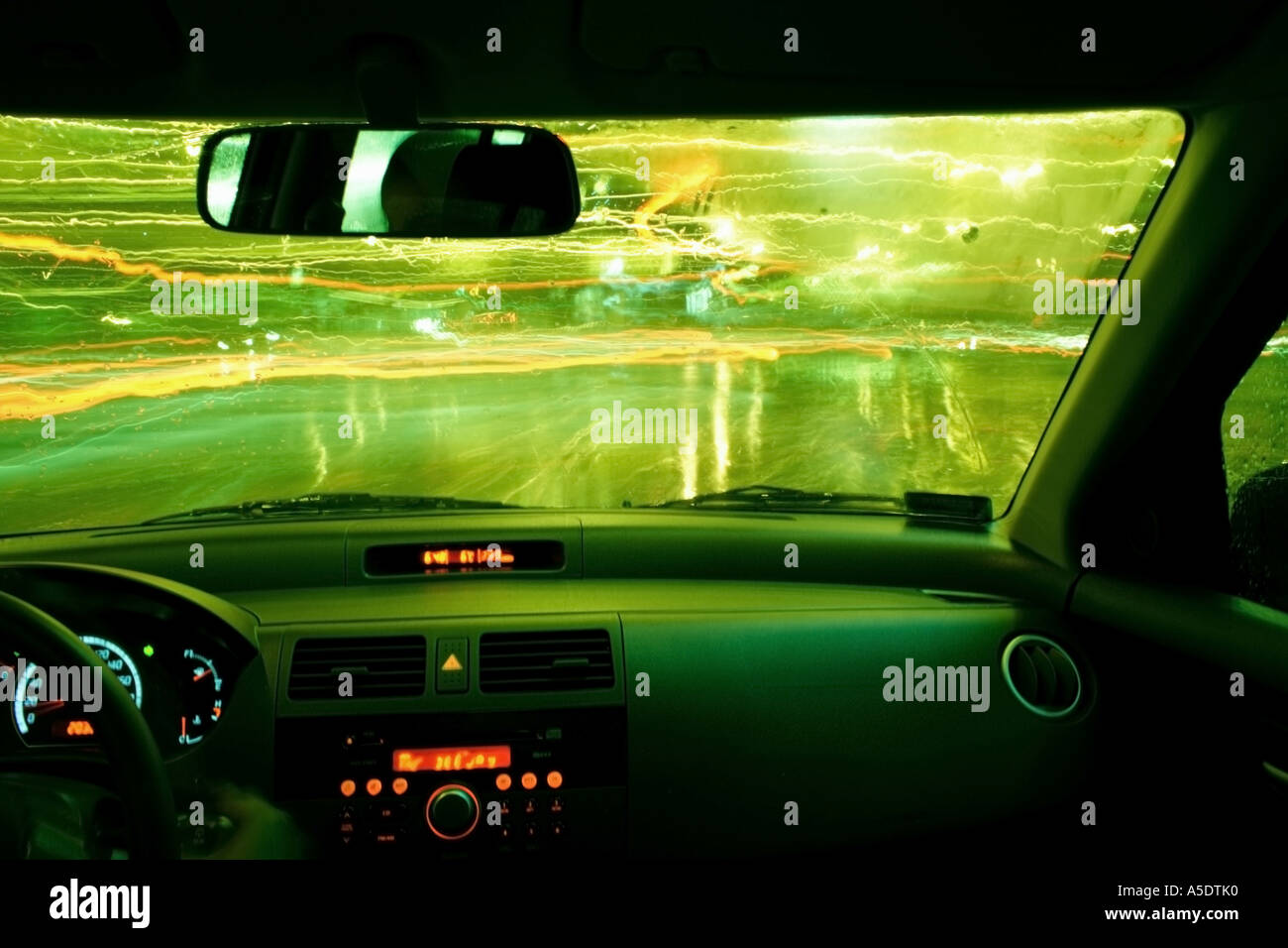 Film car night reflection hi-res stock photography and images - Alamy