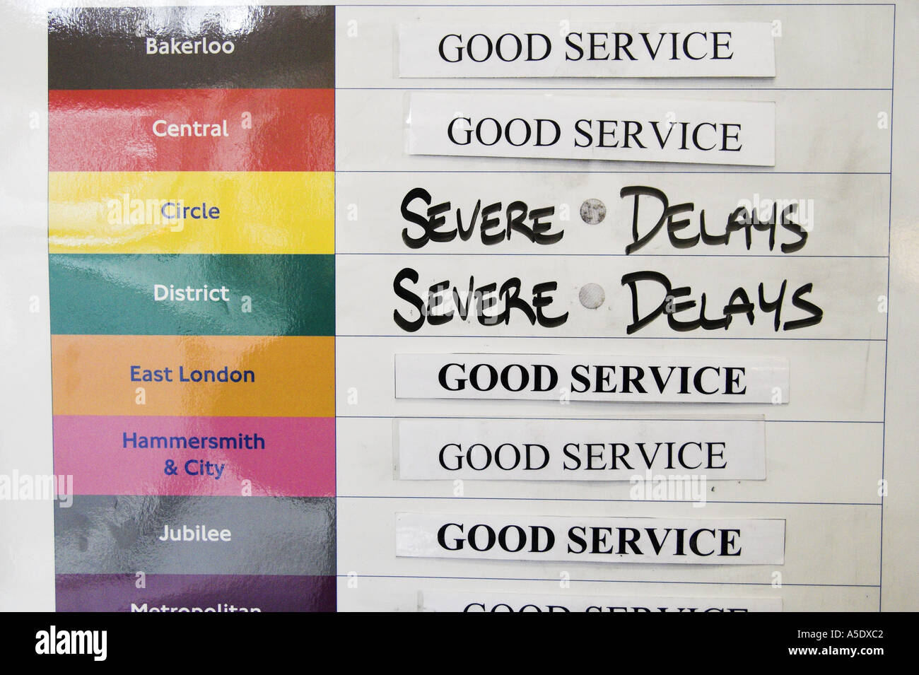 London underground notice board hi-res stock photography and images - Alamy