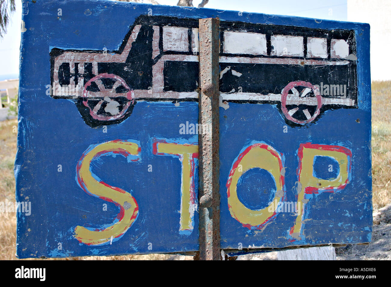 Bus stop sign greece hi-res stock photography and images - Alamy