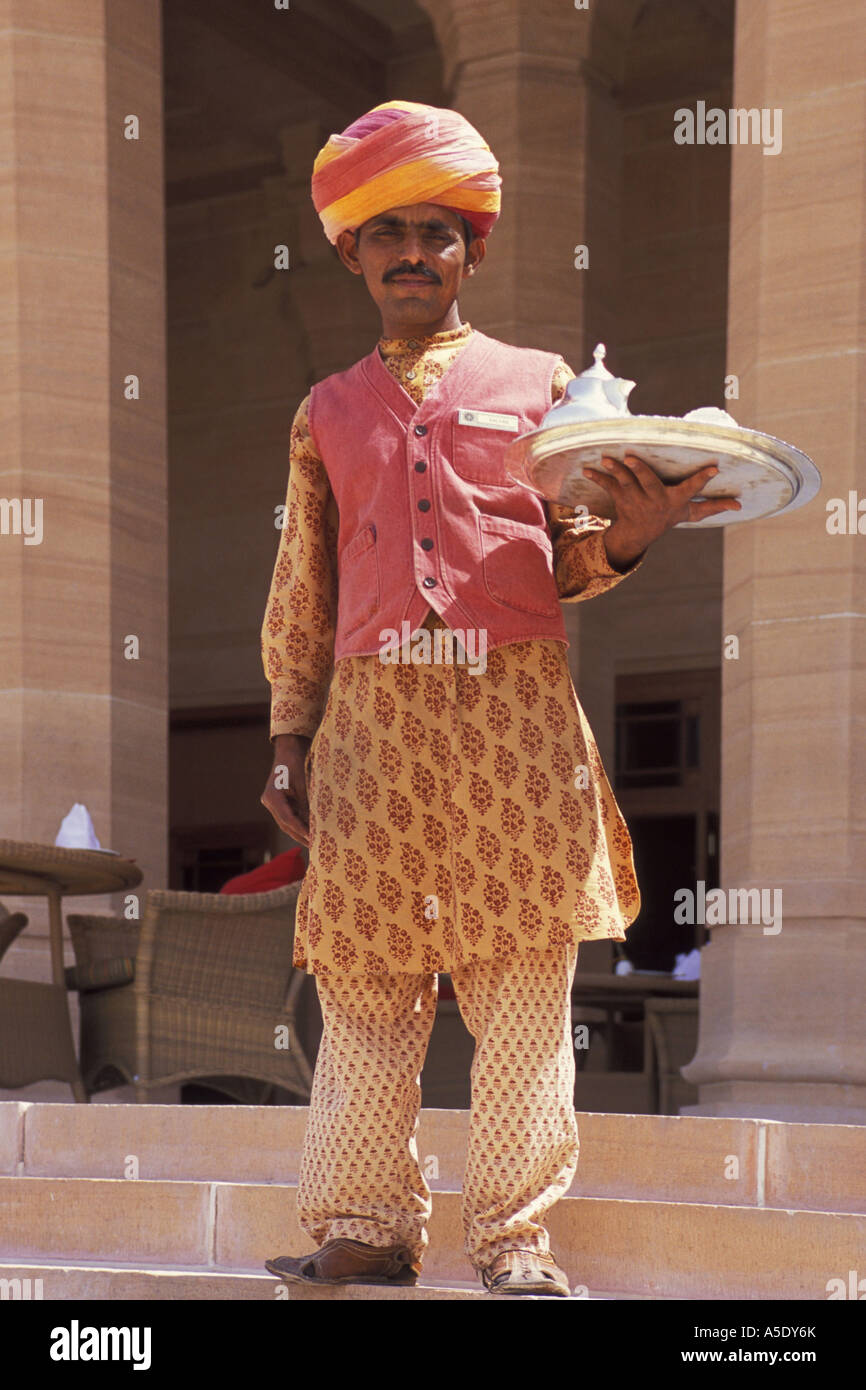 waiter with traditional clothing, India Stock Photo - Alamy