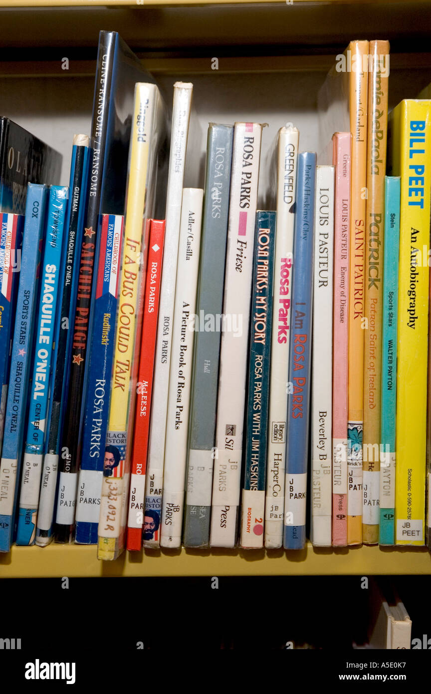 Rosa Parks, Biography Books In Library Stock Photo - Alamy