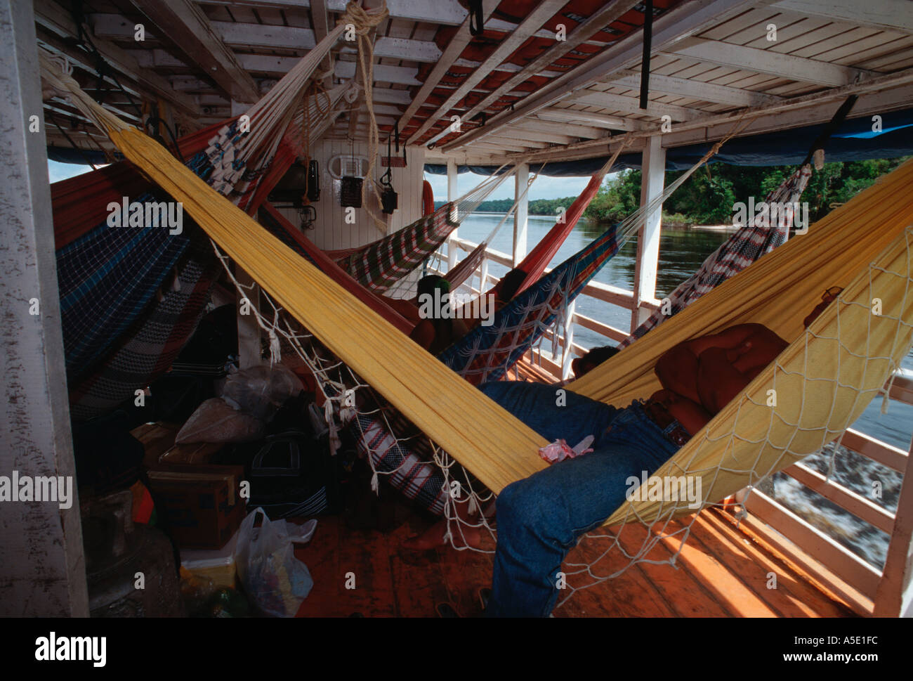 Typical river travel in Amazonas Upper Rio Negro Brazil Stock Photo - Alamy