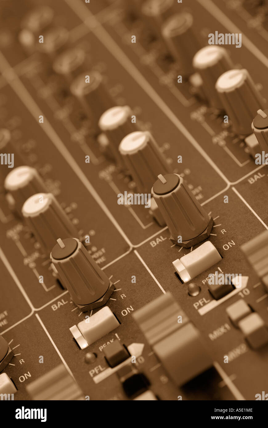Controls of an Electronic Mixing Desk Stock Photo - Alamy