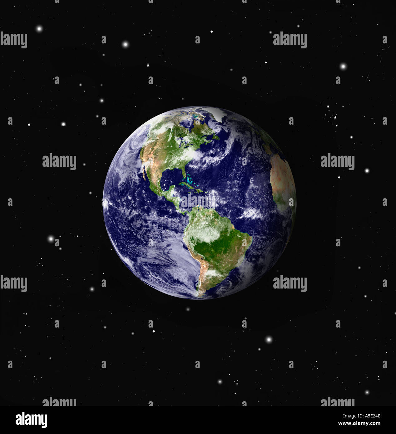 Satellite Image of the Full Earth from Space Americas prominent Stock ...